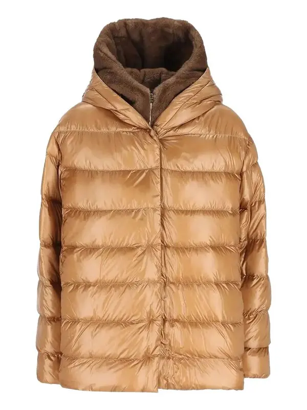Herno Padded Jacket With Zip - Brown