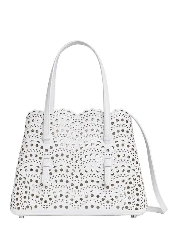 Alaïa Vienne Wave Mina 25 Bag In Calf Leather - White