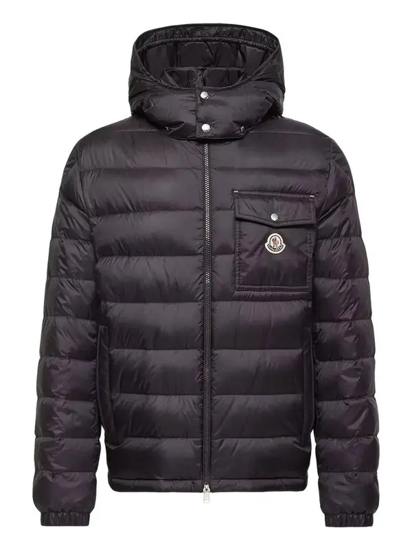 Moncler Short Quilted Puffer Jacket With Hood - Blue