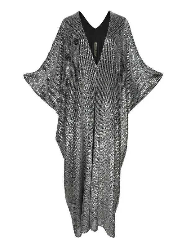 JENNAFER GRACE Sequin Kaftan Dress - Grey/silver