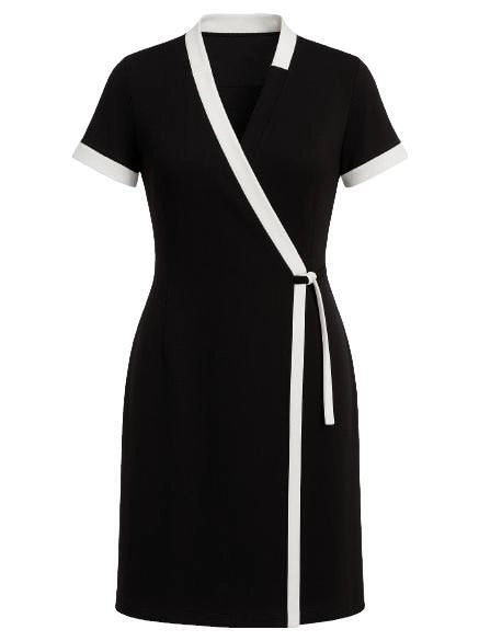 CONQUISTA And White Wrap Dress - Black