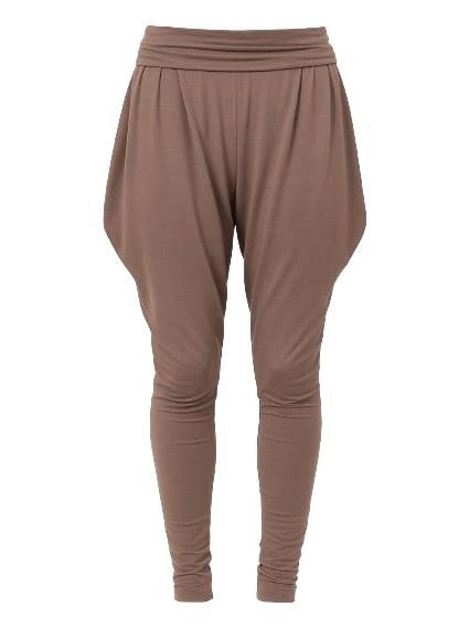 CONQUISTA Jersey Harem Style Pants With Pockets - Brown