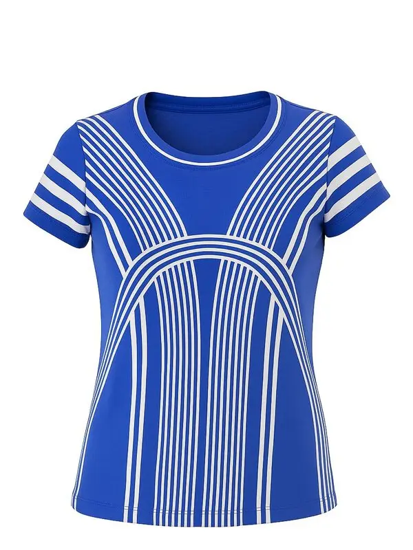 CONQUISTA Graphic Jersey Top With Short Sleeves - Blue