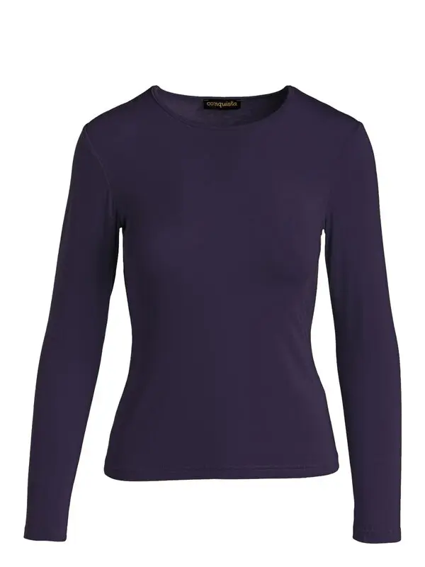 CONQUISTA Jersey Long Sleeve Top - Black