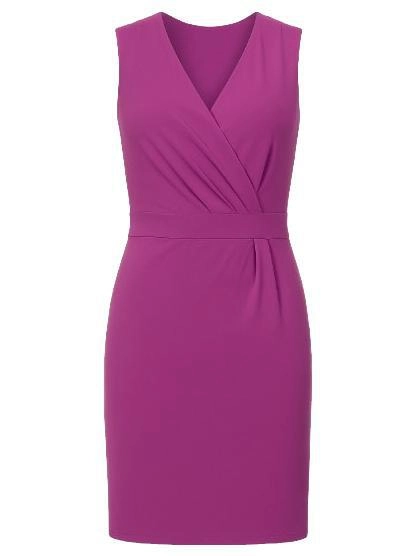 CONQUISTA Sleeveless Faux Wrap Dress - Pink