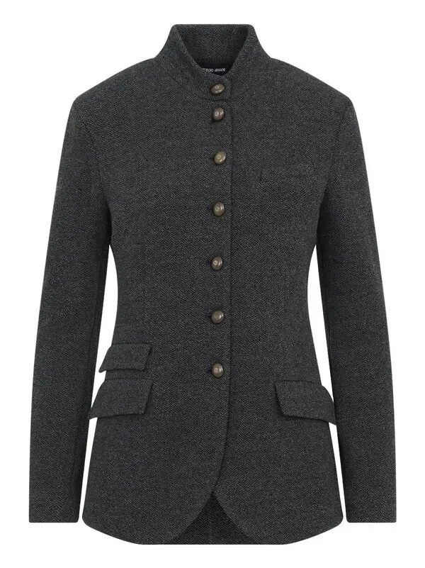 Giorgio Armani Wool-blend Blazer Jacket - Grey