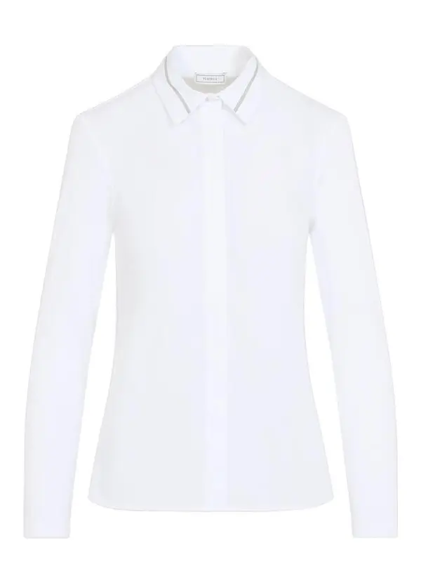 Peserico Bi-material Cotton Blend T-shirt - White