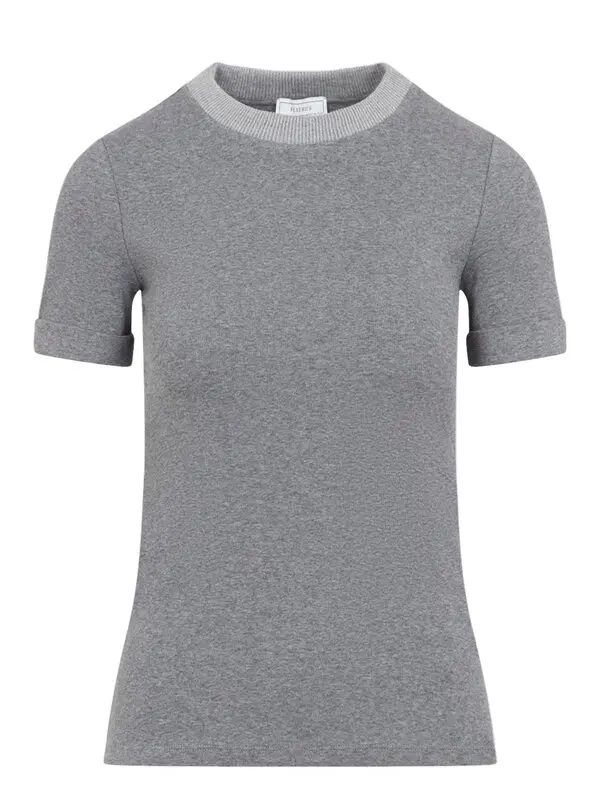 Peserico Stretch Cotton Rib T-shirt - Grey