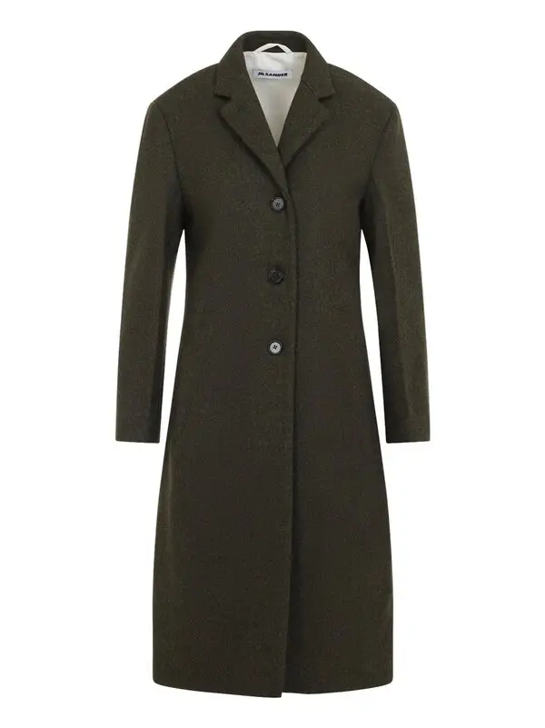 JIL SANDER Wool Single-breasted Slim Knee-length Jacket - Green
