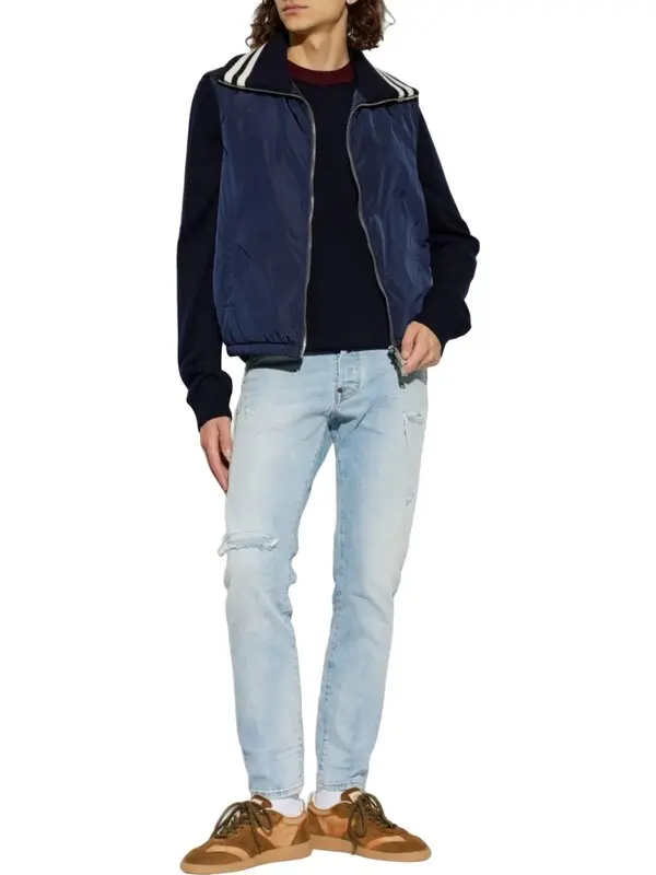 Dsquared2 Crewneck Sweater With Textured Logo - Navy