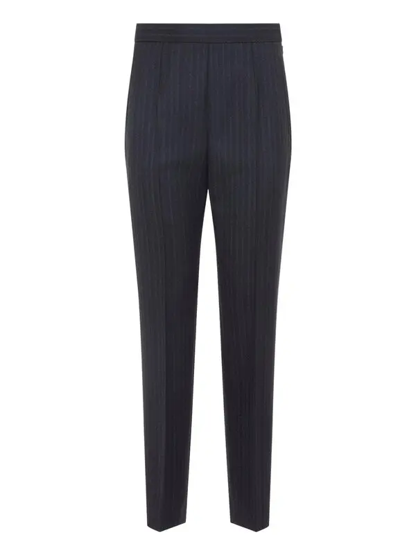 JIL SANDER Slim-fit Wool Tailored Pants With Straight Leg - Blue
