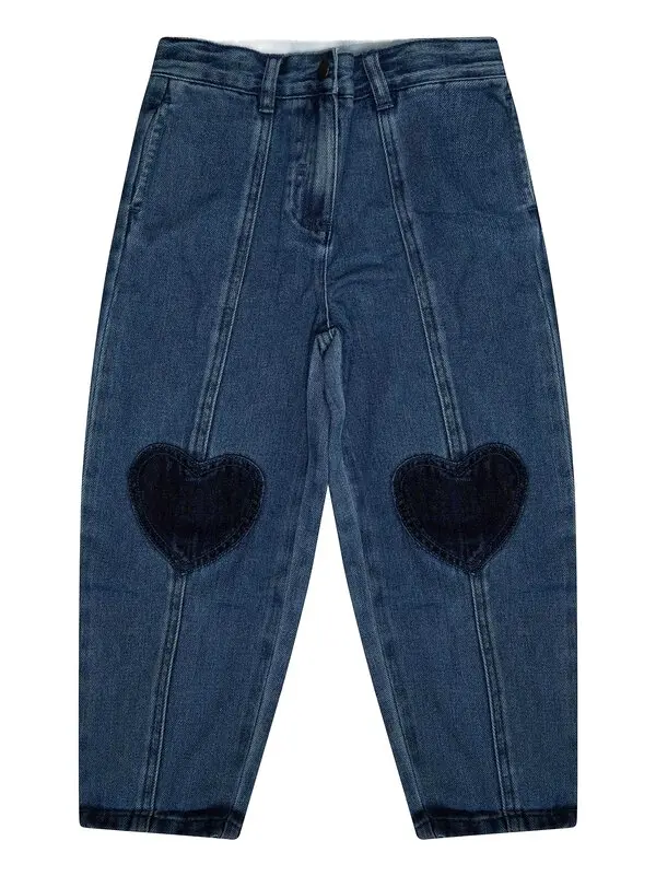 Stella McCartney Mini Balloon Top With Embroidered Flowers - Denim
