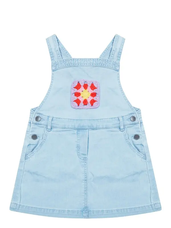Stella McCartney Embroidered Denim Mini Salopette - Blu