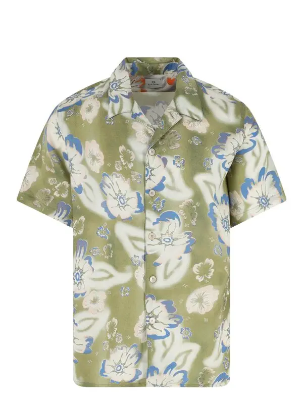 Paul Smith Floral Print Short Sleeve Button-up Shirt - Green