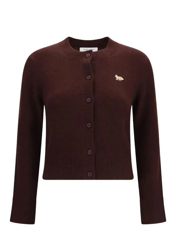 Maison Kitsuné Baby Fox Wool Cardigan - Brown