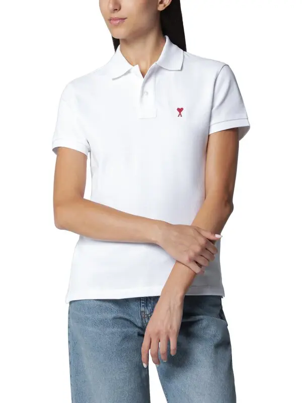 AMI Paris De Cœur Polo Shirt - White
