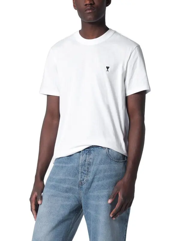 AMI Paris T-shirt De Coeur In Cotton - White