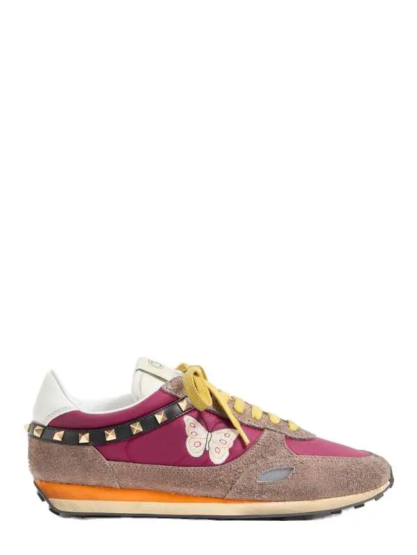 Valentino Garavani Stud Up Runner Sneakers With Butterfly Embroidery - Insolent/multicolour