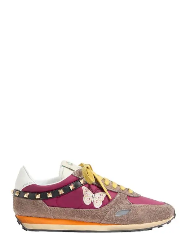Valentino Garavani Studded Butterfly Embroidered Sneakers - Insolent/multicolour