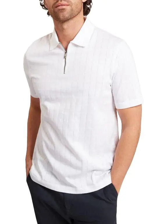 Ted Baker London Victor Quarter Zip Polo - White