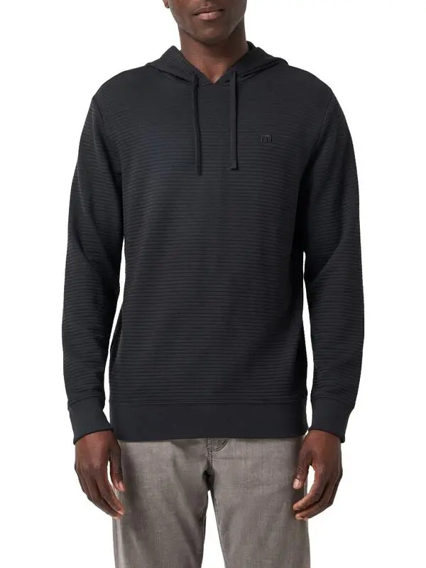 Travis Mathew Stripe Hoodie - Black