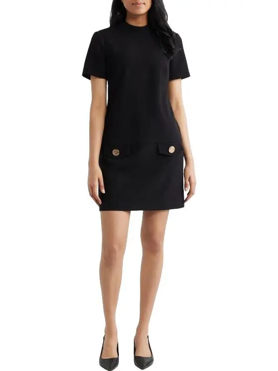 Eliza J Stretch Mock Neck Dress - Black
