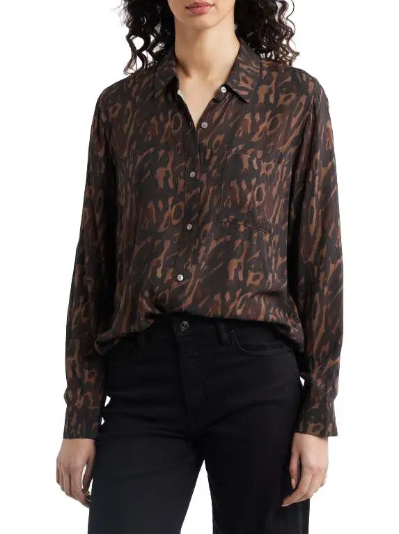 Rails Josephine Leopard Print Button-up Shirt - Cedar Leopard