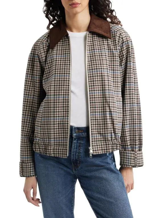 Rails York Corduroy Collar Check Jacket - Mocha Check