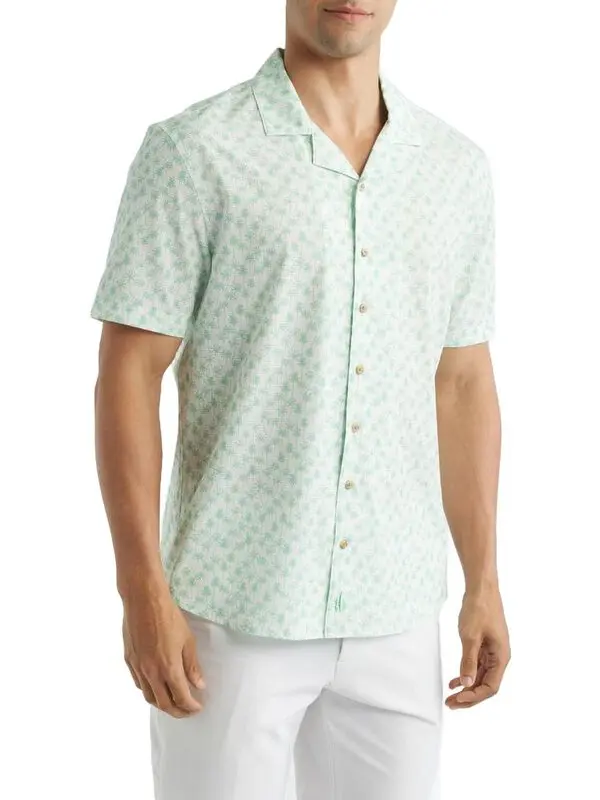 Johnnie-o Zollar Performance Camp Shirt - Cilantro