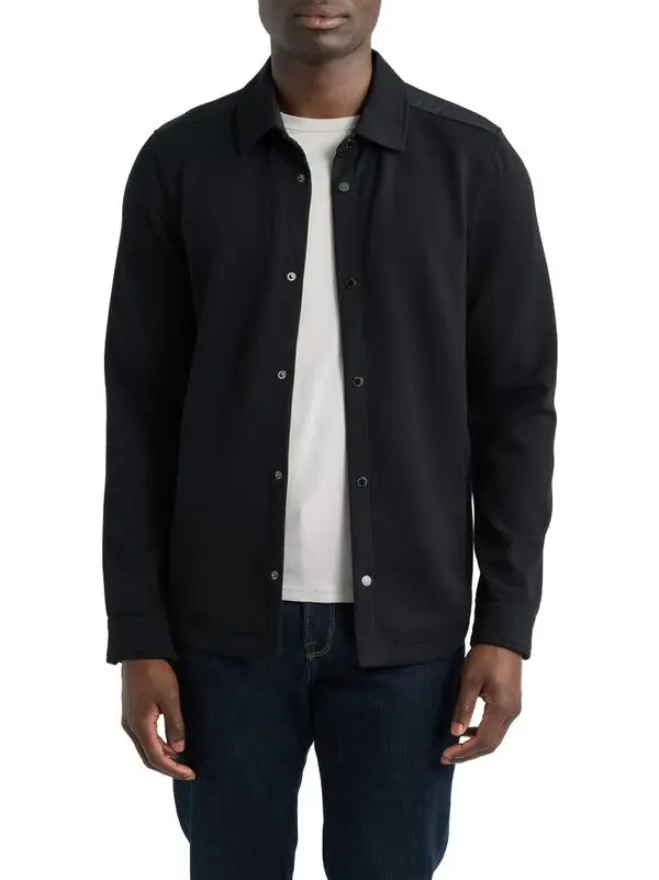 Bugatchi Soft Touch Knit Shirt Jacket - Black