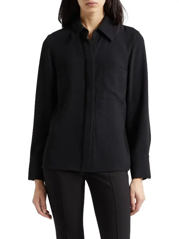 Vince Long Sleeve Button-up Shirt - Black