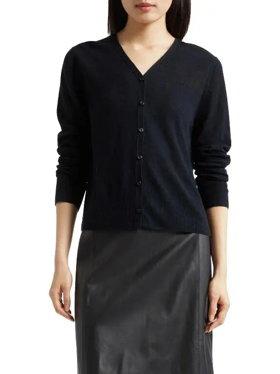 Vince Wool V-neck Cardigan - Black