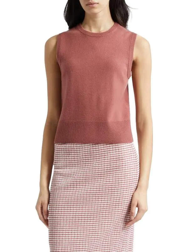 Vince Wool Blend Crewneck Shell - Rose Jam