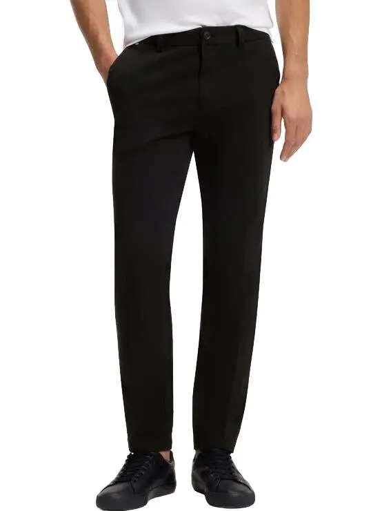 BOSS Kaiton Slim Fit Flat Front Stretch Cotton Chinos - Black