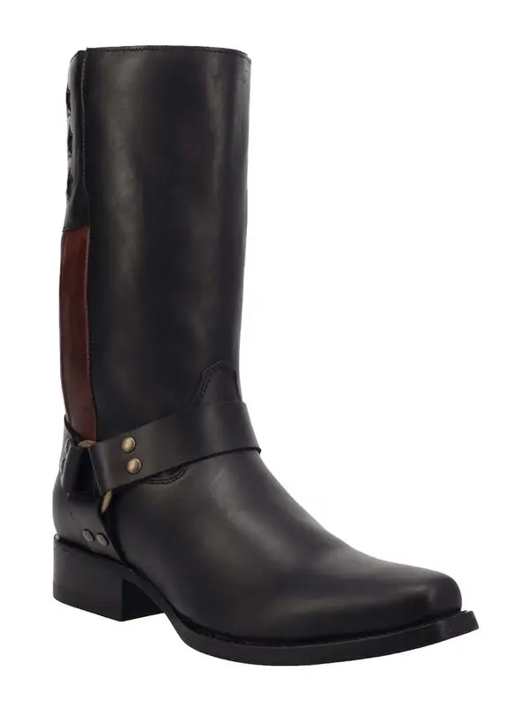 DINGO Patriot Leather Harness Boots - Black