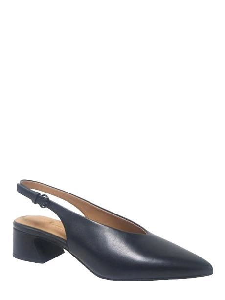 Gentle Souls Ginette Slingback Pumps - Black Leather