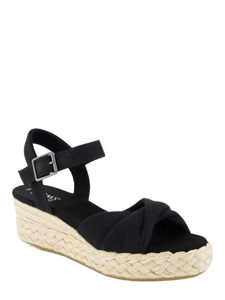 Toms Kinsley Espadrille Wedge Sandal - Black