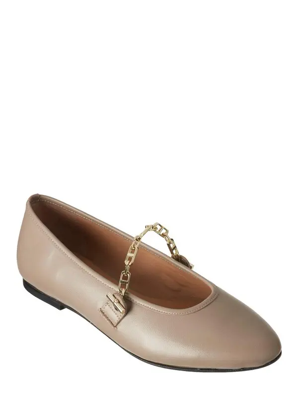 BOSS Diana Chain Mary Jane Ballet Flat - Open Brown