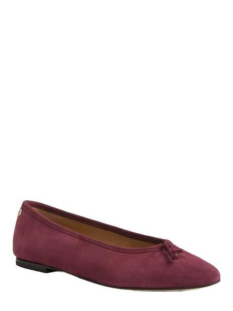 BOSS Diana Suede Ballet Flats - Medium Red