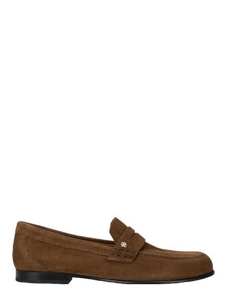 BOSS Jadey Suede Penny Loafer - Medium Brown