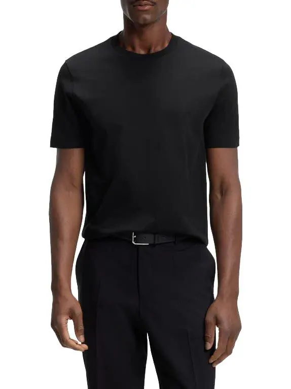 BOSS Thompson Solid Cotton T-shirt - Black