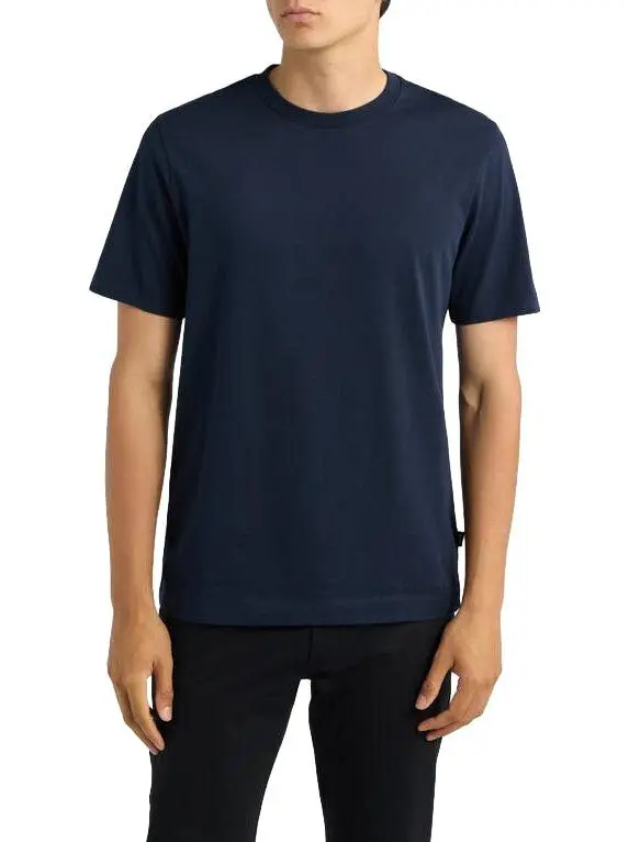 BOSS Thompson Solid Cotton T-shirt - Dark Blue