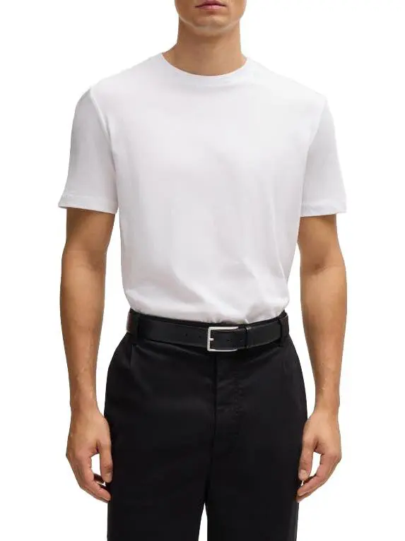 BOSS Thompson Solid Cotton T-shirt - White