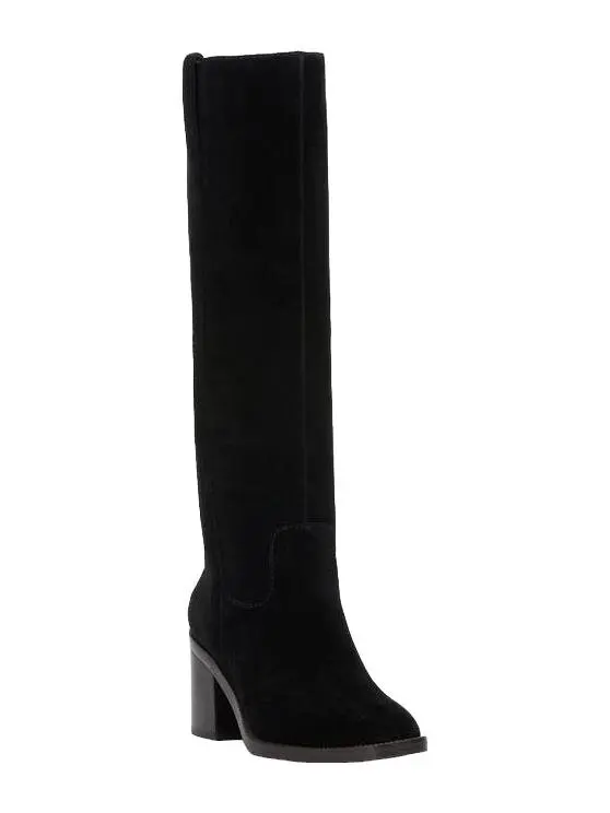 Lucky Brand Adana Knee High Suede Boot - Black Suede