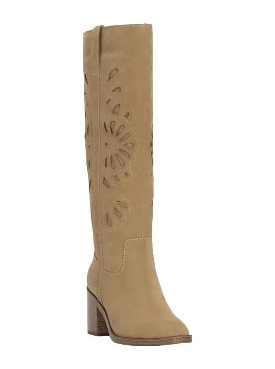 Lucky Brand Adana Knee High Suede Boot - Distressed Natural