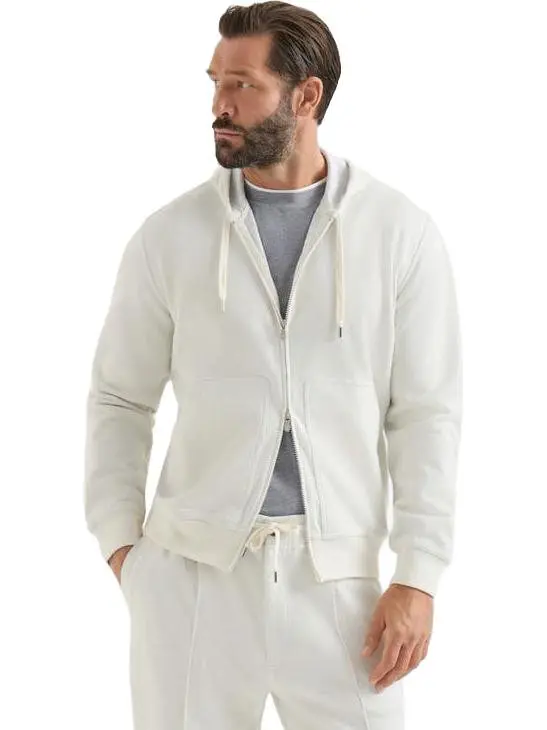 Brunello Cucinelli Double Cloth Hooded Sweatshirt - Off-white