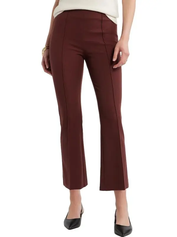 Caslon Seamed Stretch Ponte Flare Leg Pants - Brown Chocolate