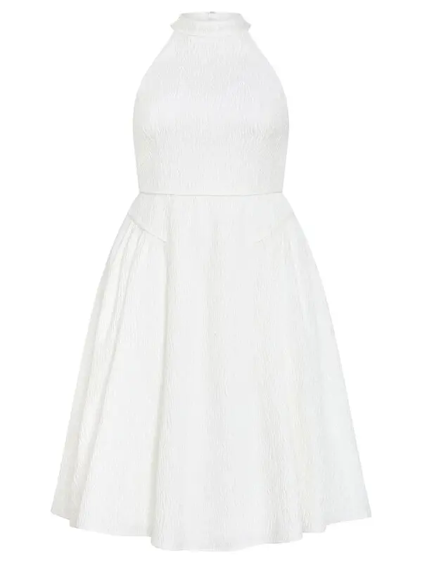 City Chic Textured Sleeveless Jacquard Midi Dress - Ivory