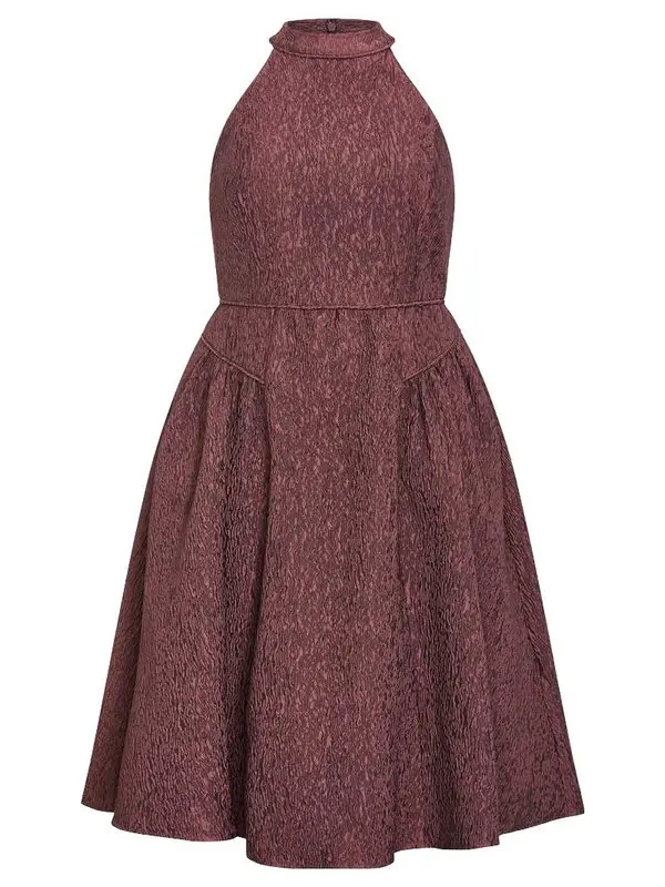 City Chic Textured Sleeveless Jacquard Midi Dress - Rose