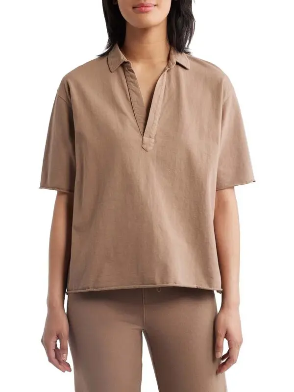 Frank & Eileen Patty Popover Henley Top - Toasted